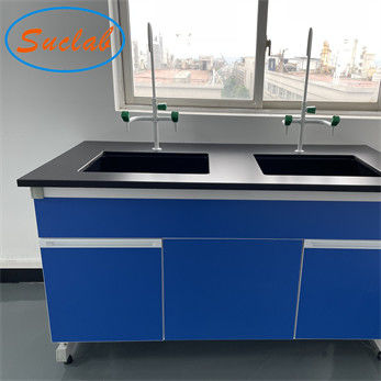 Durable Laboratory Work Benches Alkali Resistant With PP Sink And Faucet