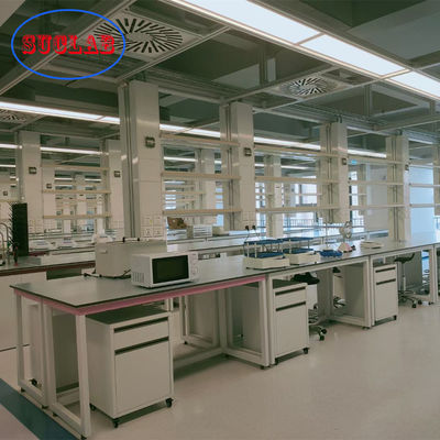 Anti Corrosion Chemistry Lab Workbench Island With Cold Rolled Steel Frame