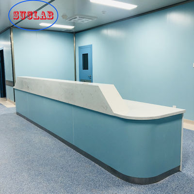 Stone Plywood Medical Reception Counter , Multiscene Patient Reception ...