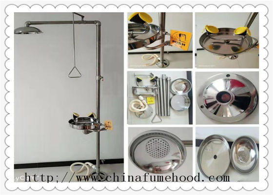 Floor Mounted Combination Laboratory Fittings Portable Safety Shower ...