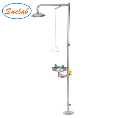 Vertical Portable Lab Emergency Shower , Wall Mounted Eye Shower For ...