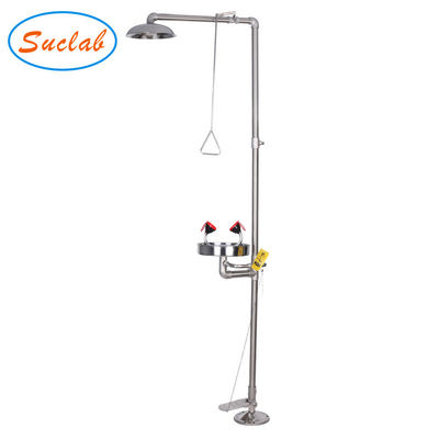 Vertical Portable Lab Emergency Shower , Wall Mounted Eye Shower For ...