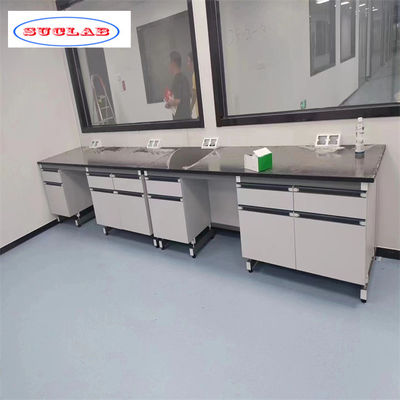 As Drawing Chemistry Experimentation Desk with Number of Holes and Shelves