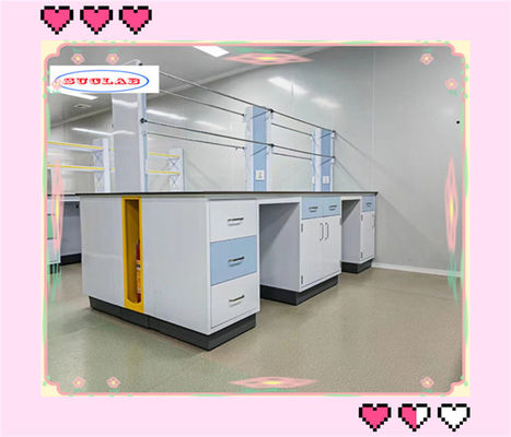 Customized Made Chemical Lab Workbenches With Wooden Base Cabinet Epoxy ...