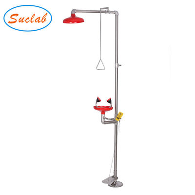 Vertical Portable Lab Emergency Shower , Wall Mounted Eye Shower For ...