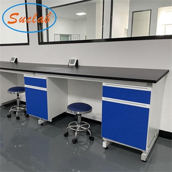 Steel Hospital Chemistry Lab Desk , Multipurpose Science Laboratory Table