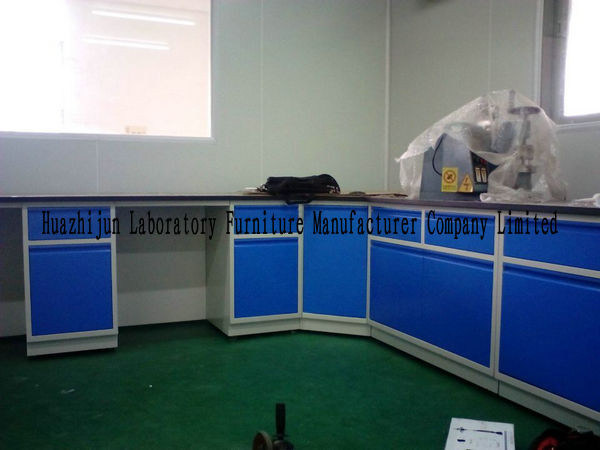 Blue Color Wall Chemistry Lab Bench Corrosion Resistant Practical