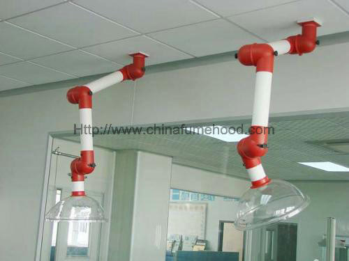 Flexible Laboratory Fittings , Bench Mounted Fume Extraction Arms With ...
