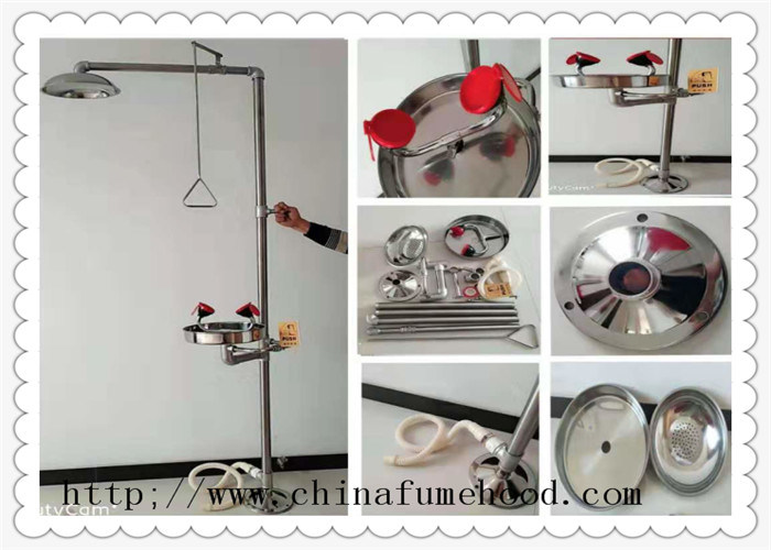 Floor Mounted Combination Laboratory Fittings Portable Safety Shower ...
