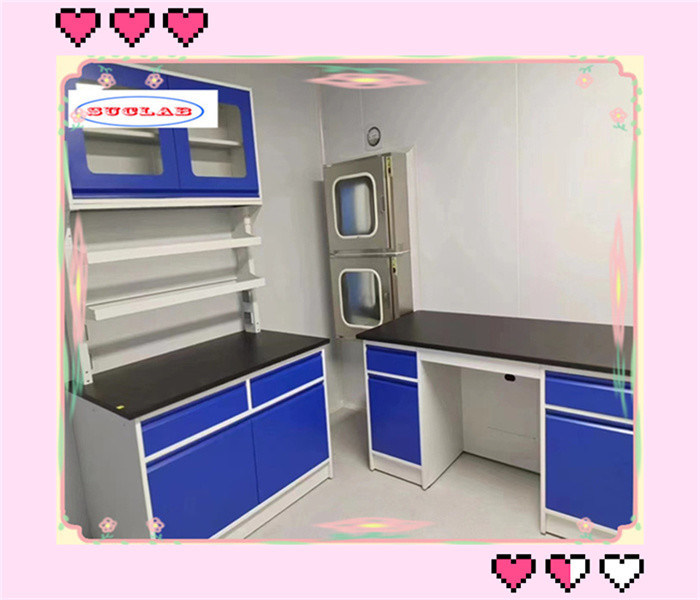 Customized Made Chemical Lab Workbenches With Wooden Base Cabinet Epoxy ...