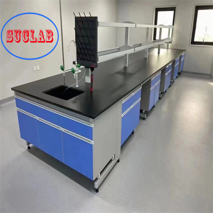 1500*750*900MM Wood Metal Chemistry Lab Workbench Adjustable Height Legs