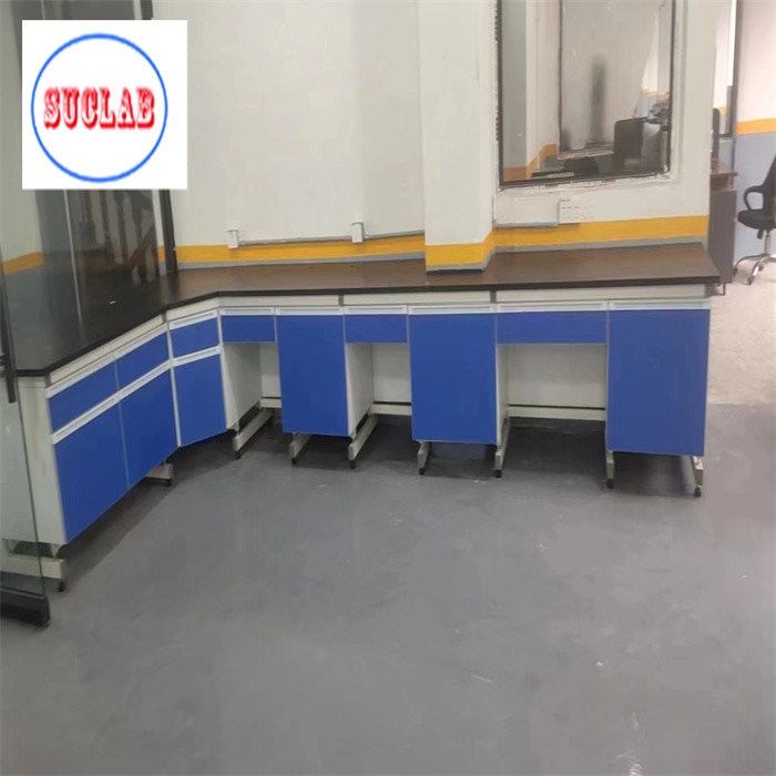 Chemistry Lab Workbench Wood Laboratory Bench With Steel Frame Chemical ...