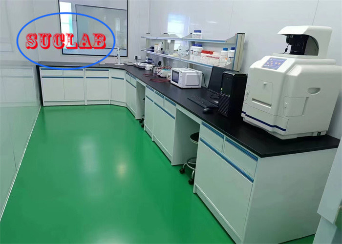 Epoxy Resin Lab Wall Bench Hong Kong with Non Welded Linear Handle Storage