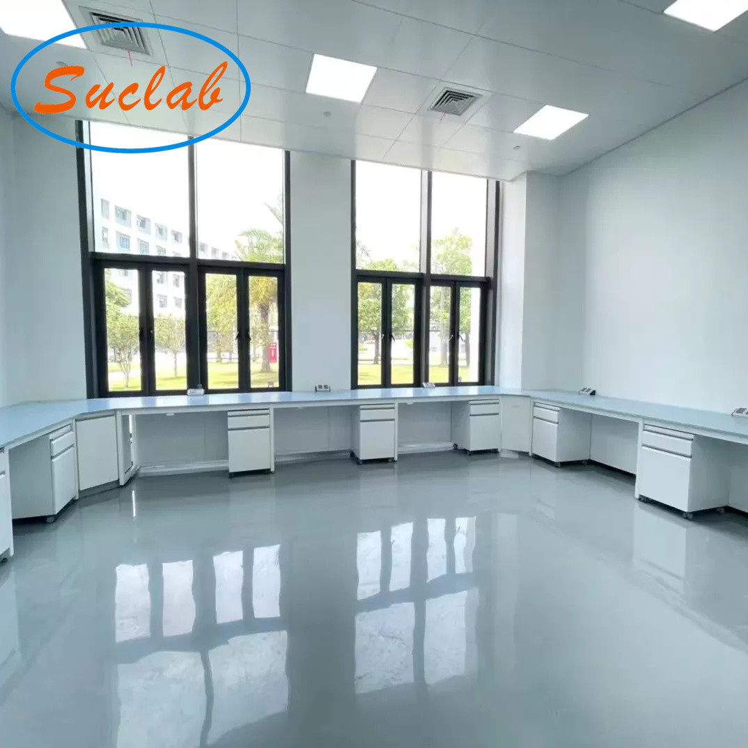 Grey Modular Chemistry Lab Workbench Alkali Resistant Multi Function