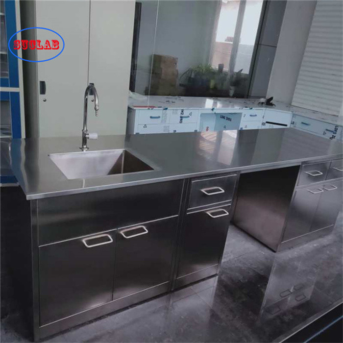 Laboratory Stainless Steel Lab Bench - Cabinet - Load Capacity 300kg