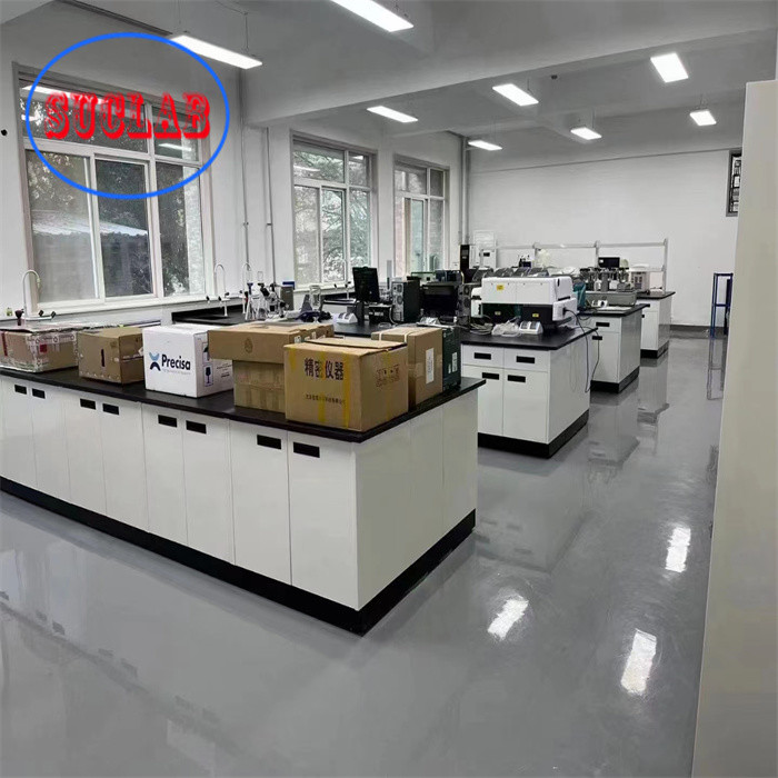 Full Steel Chemistry Lab Bench Lab Furfniture With Shelves in Yellow ...