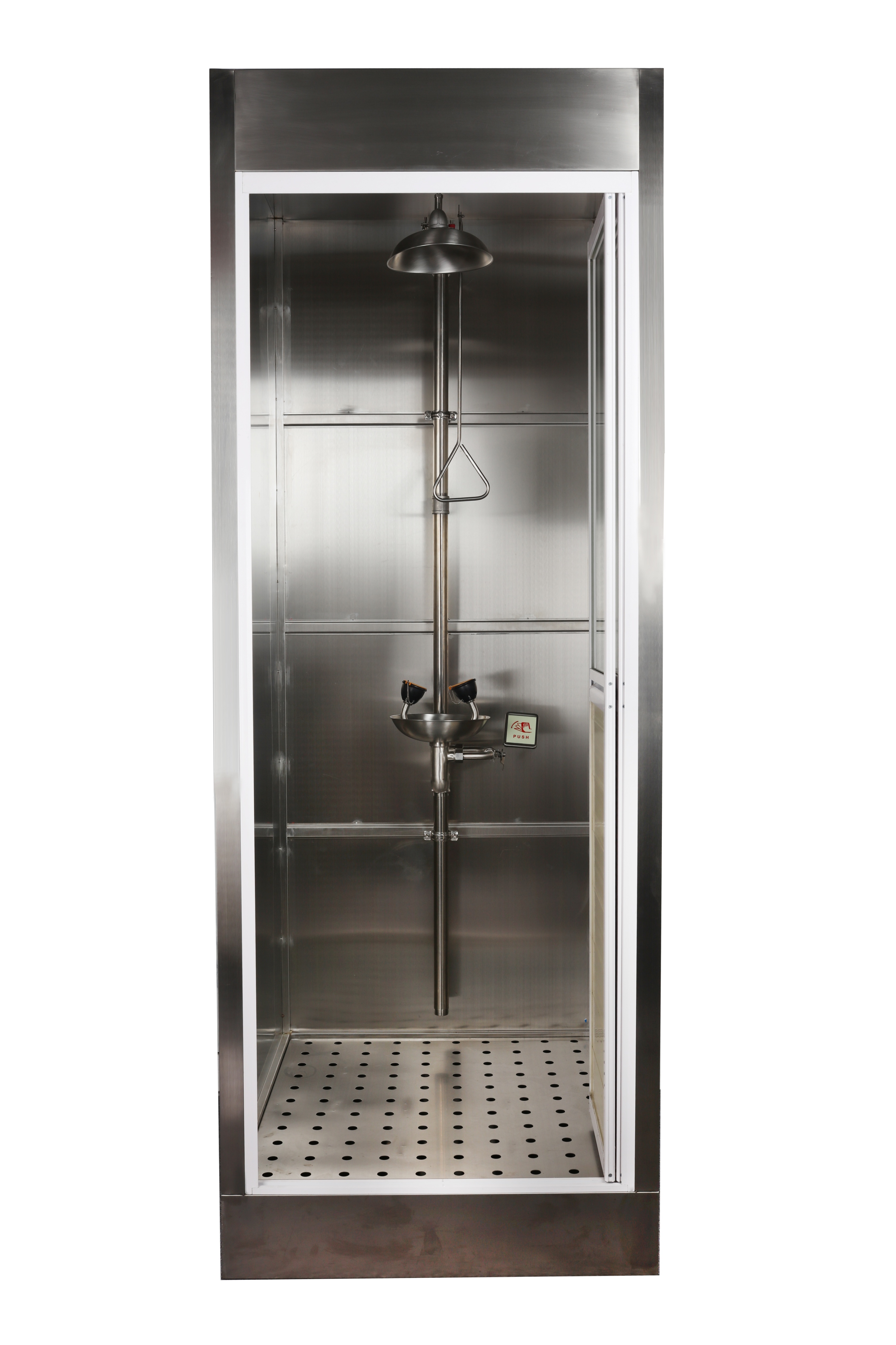 Enclosed Emergency Eye Wash & Shower Manufacturers Wall-mounted ...