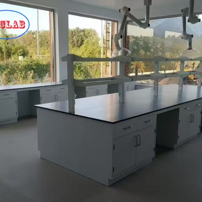 Full Steel Chemical Laboratory Workbench with 175° Buffer Hinge and ...